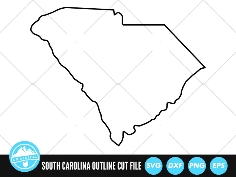 South Carolina Outline SVG Files South Carolina Cut Files | Etsy