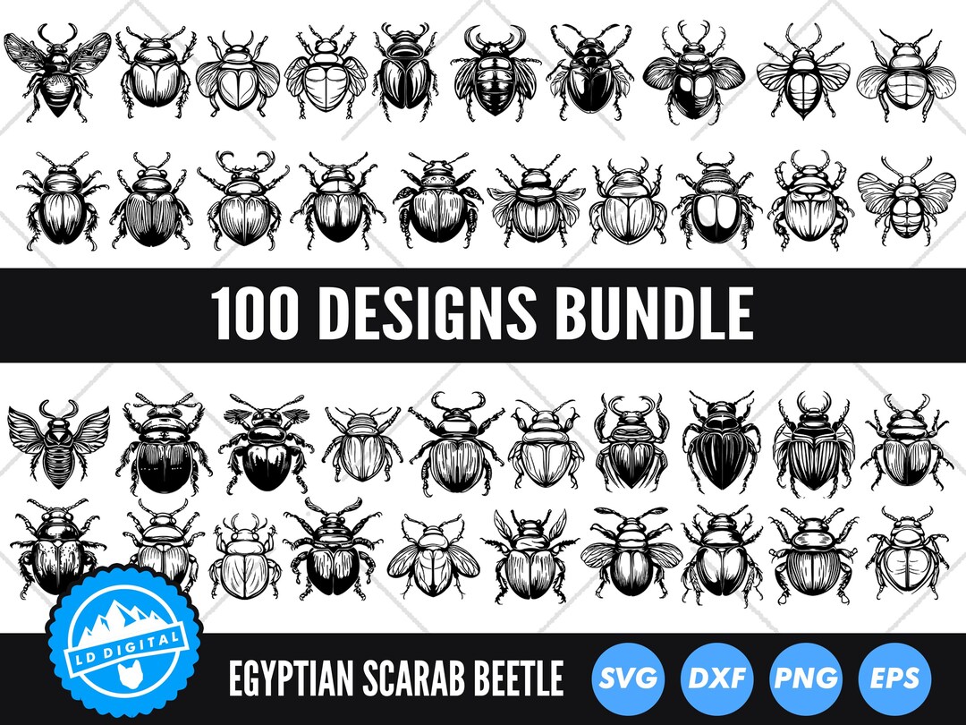 Scarab Beetle SVG, Sacred Beetle Cut File, Scarabaeus Silhouette ...