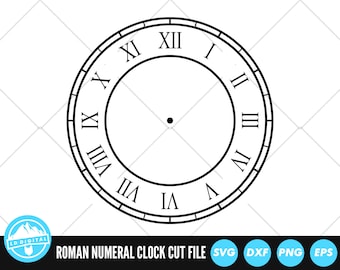 Roman Clock Svg - Etsy