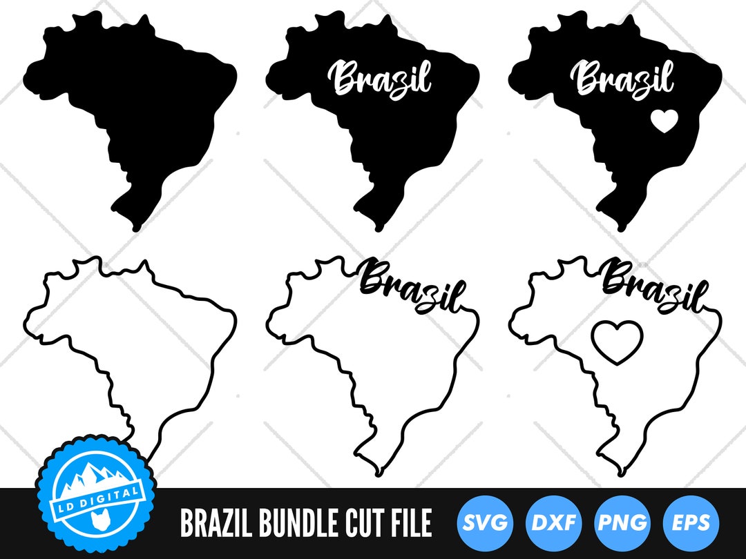 Brazil SVG | Brazil Cut Files | Brazil Outline SVG | Brazil Silhouette ...