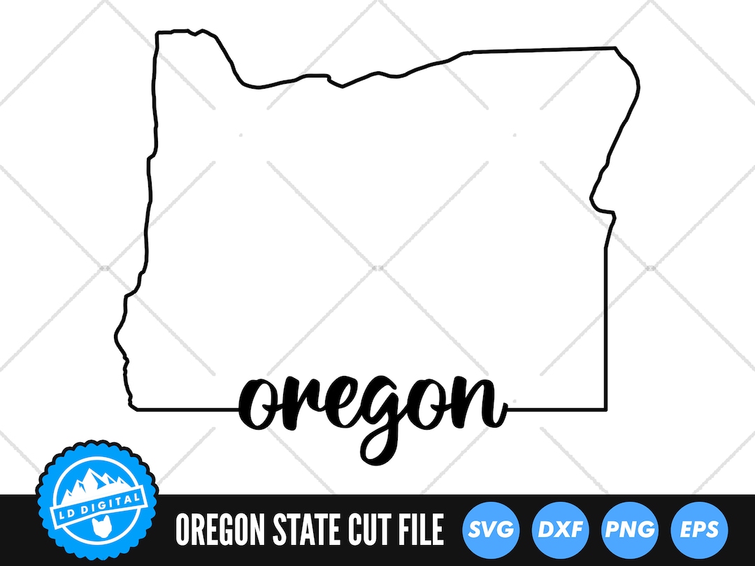 Oregon Outline With Text SVG Files Oregon Cut Files United States of ...
