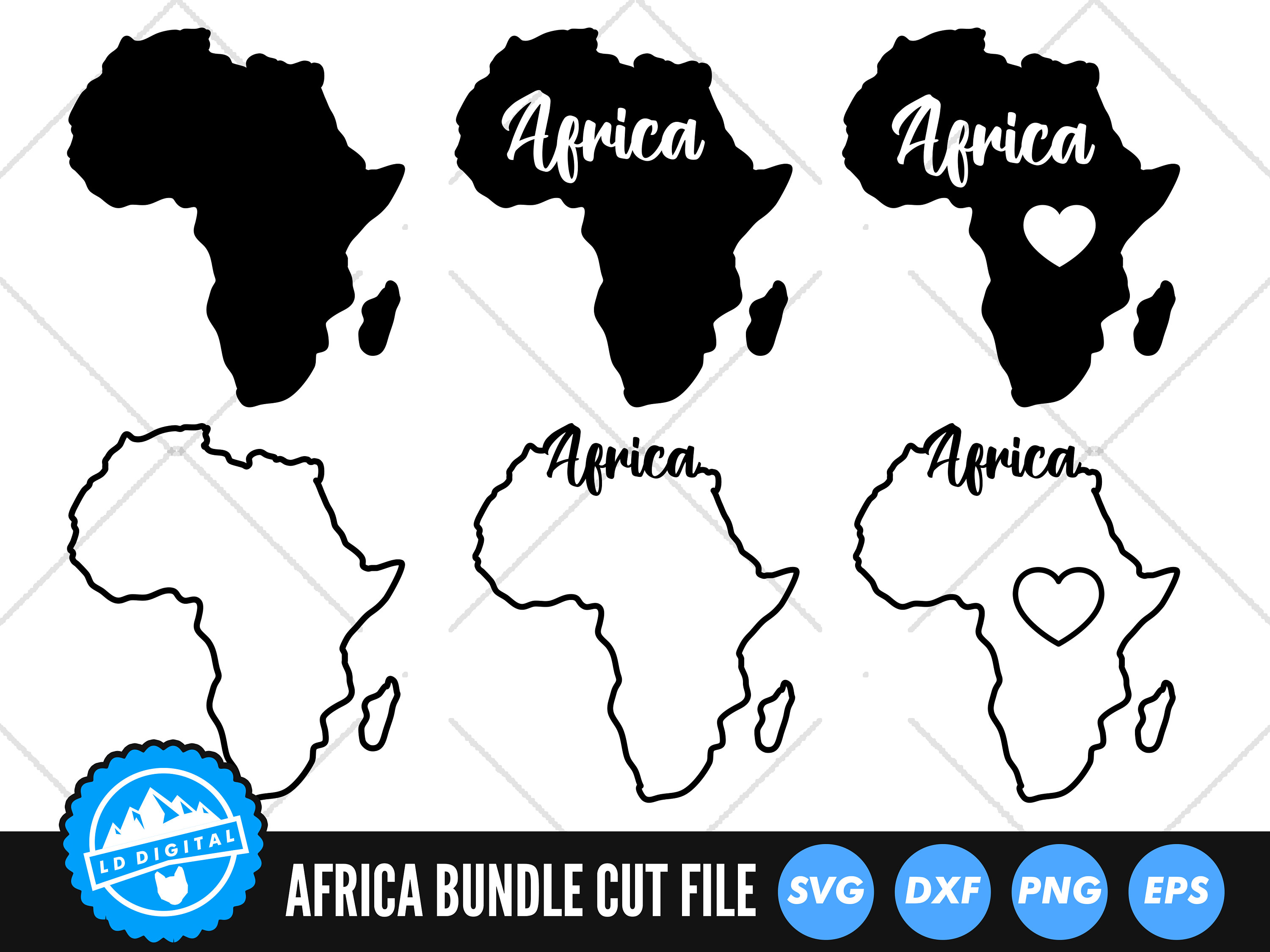 Afrika Form SVG-Dateien Afrika Cut Files Afrika Umriss SVG Afrika ...