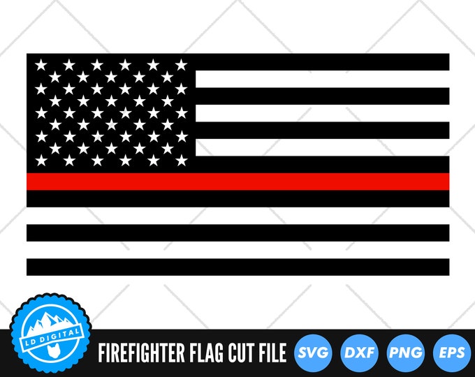 Firefighter Red Line US Flag United States of America Flag - Etsy