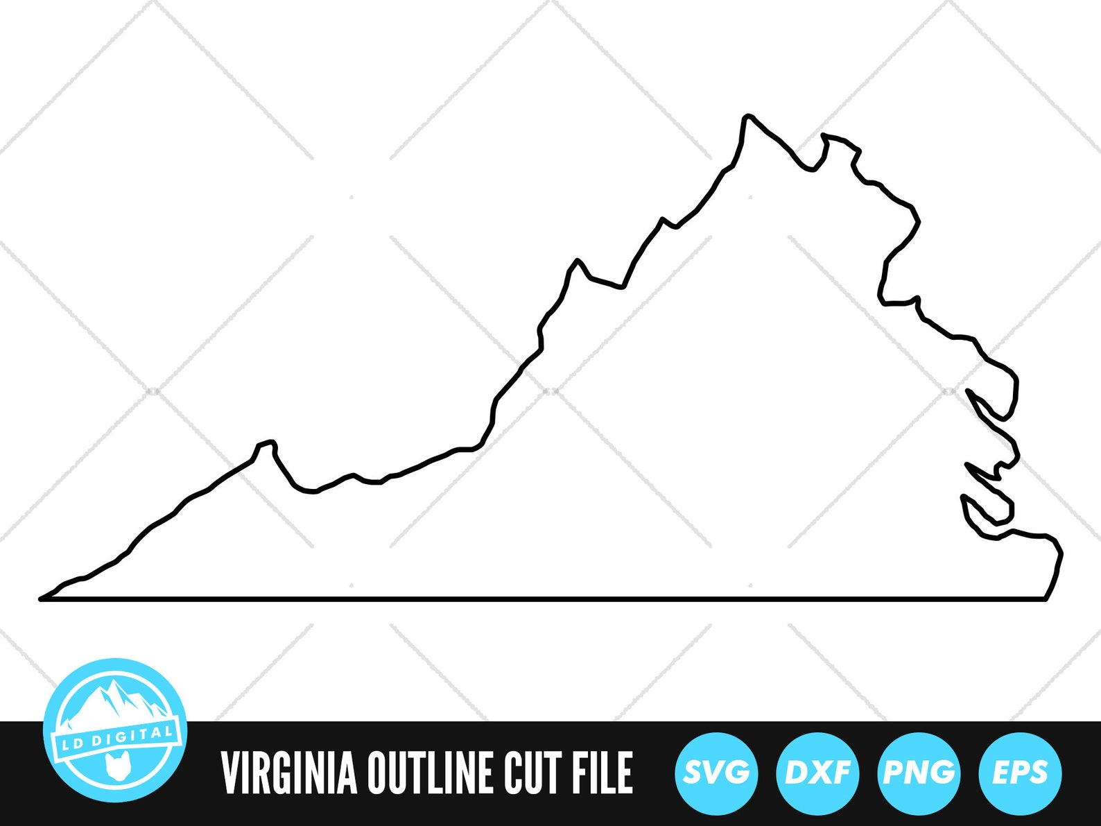 Virginia Outline SVG Files | Virginia Cut Files | United States of ...