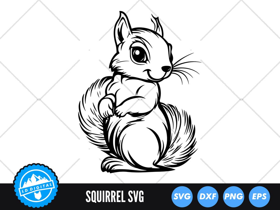 Squirrel SVG Files | Cute Squirrel Cut Files | Woodland Animal Vector ...