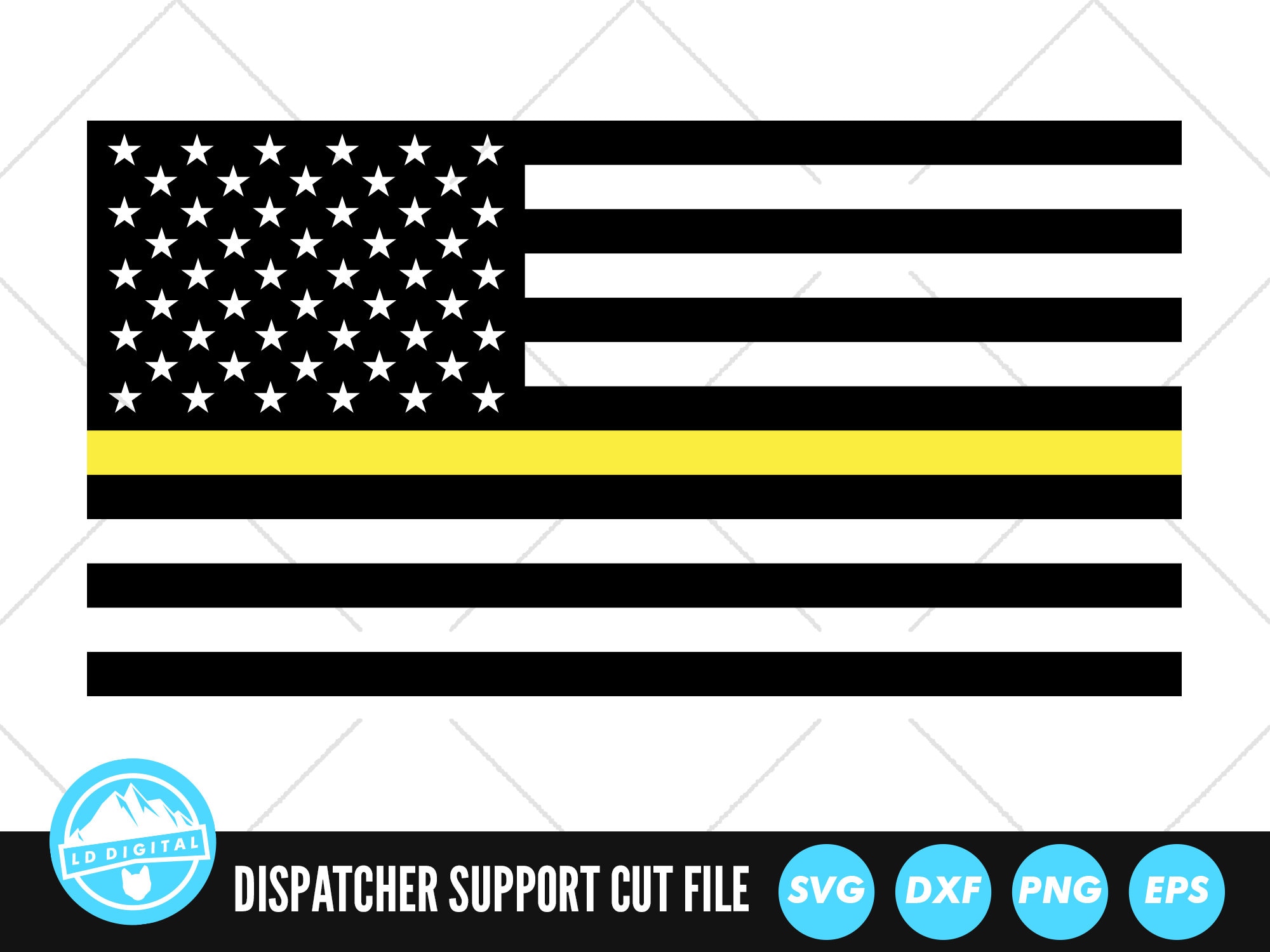 Dispatcher Yellow Line US Flag | United States of America Flag ...
