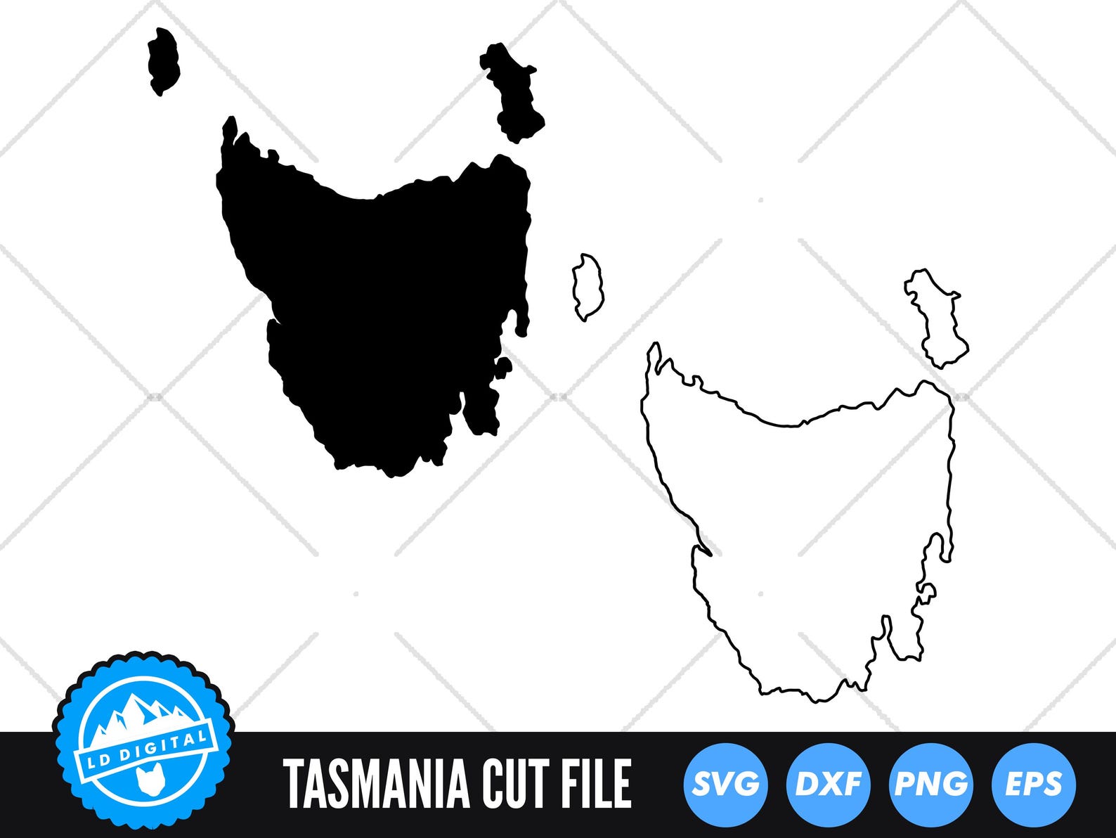 Tasmania Outline SVG Files | Tasmania Cut Files | Australian States ...