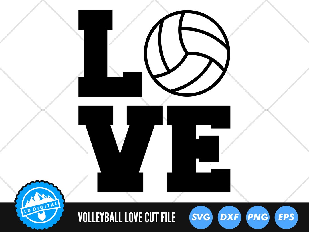 Volleyball Stacked Love SVG Files | Volleyball Mum Cut Files ...