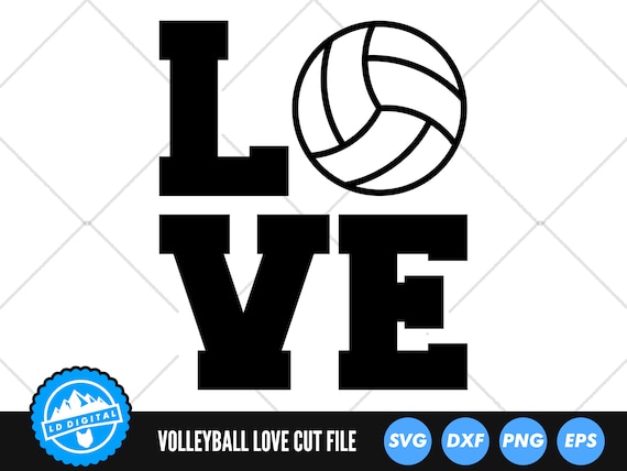 Volleyball Stacked Love SVG Files Volleyball Mum Cut Files | Etsy