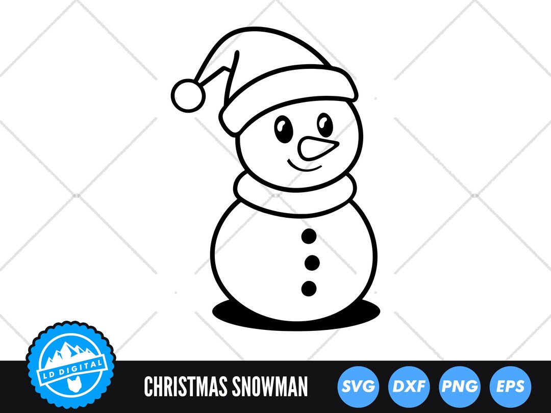 Christmas Snowman Silhouette SVG Files Snowman Cut Files Snowman Vector ...