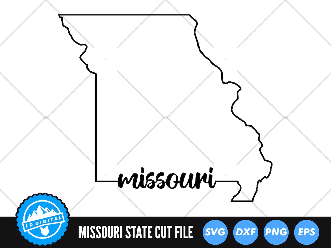 Missouri Outline With Text SVG Files | Missouri Cut Files | United ...