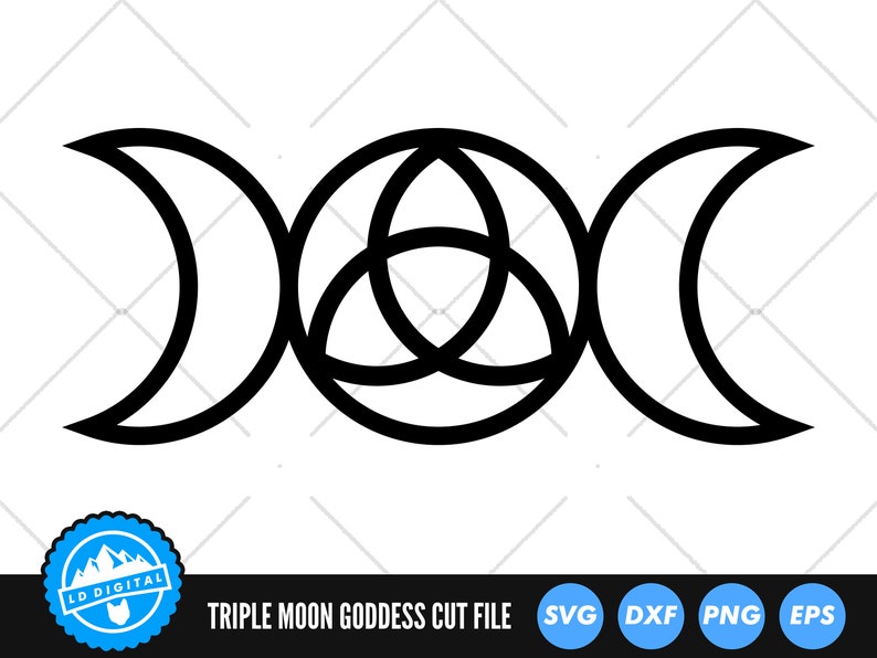 Triple Moon Goddess Triquetra SVG Files Wiccan SVG Cut Files - Etsy