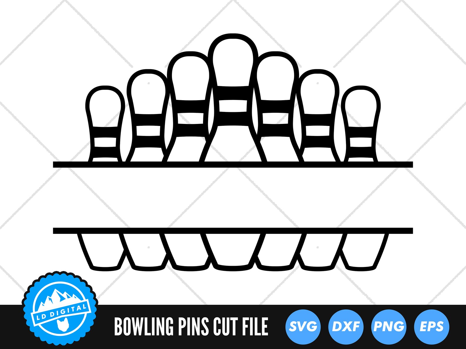 Bowling Pins Monogram SVG Files Bowling Ball Cut Files - Etsy