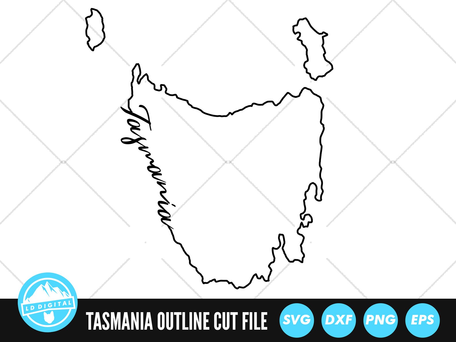 Tasmania Outline SVG Files Tasmania Cut Files Australian | Etsy