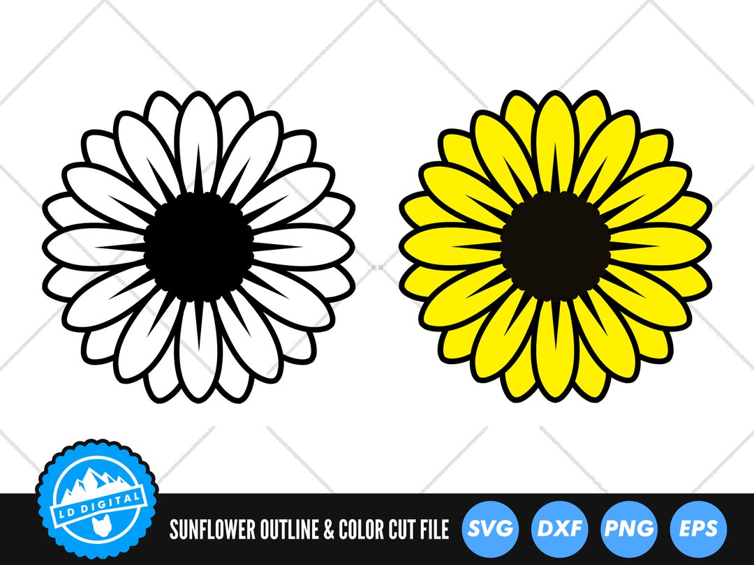 Sunflower SVG Files | Flower Cut Files | Sunflower Vector Files ...