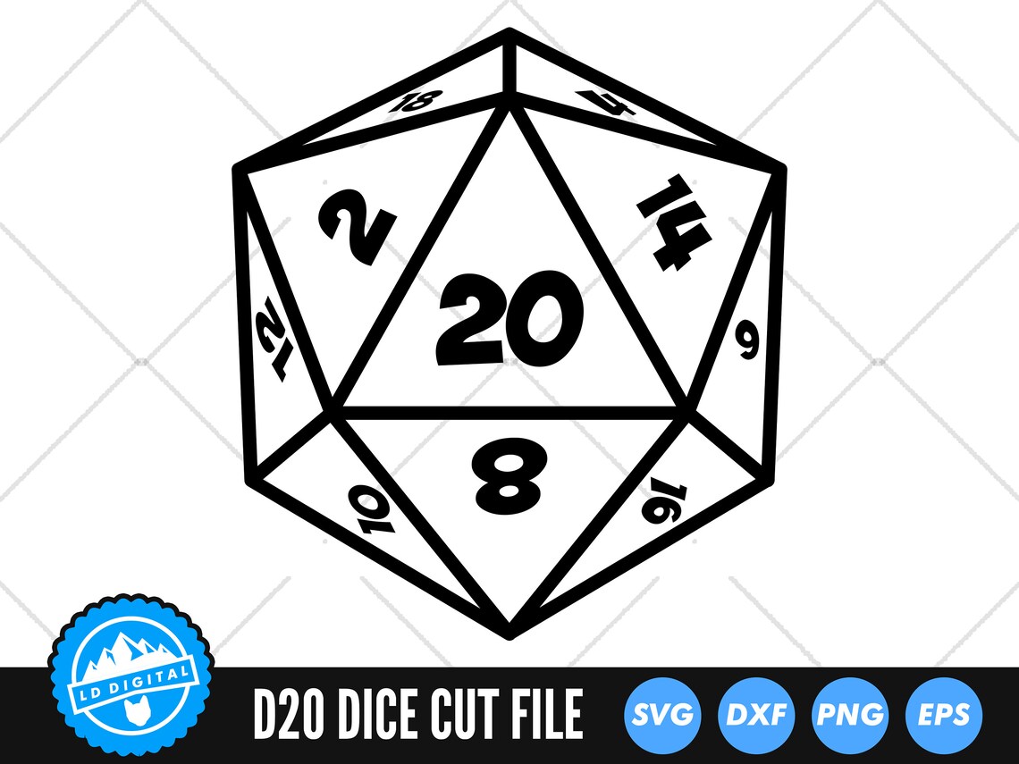 D20 Polyhedral Dice SVG Files D20 Cut Files D&D Vector - Etsy Singapore