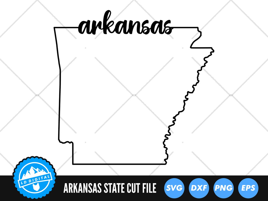 Arkansas Outline With Text SVG Files | Arkansas Cut Files | United ...