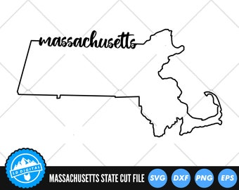 Massachusetts outline SVG Mass shape Cut file Massachusetts Vector File ...