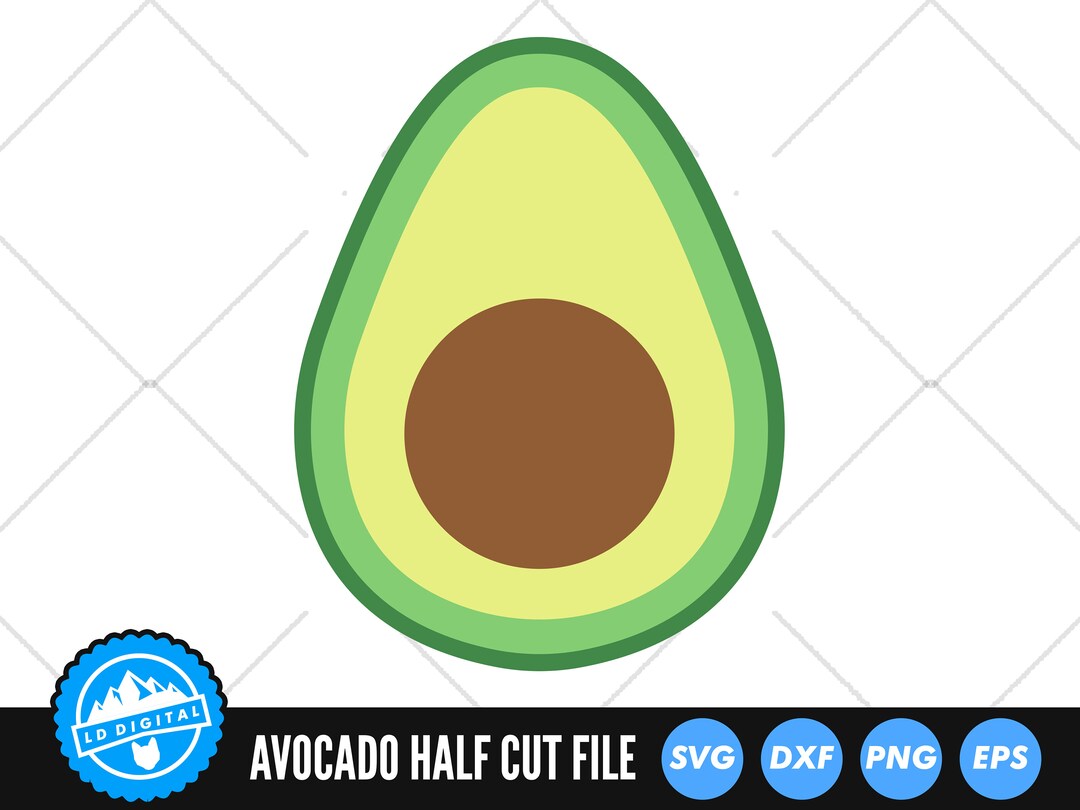 Avocado SVG Files | Kawaii Fruit SVG Cut Files | Avocado Slice SVG ...