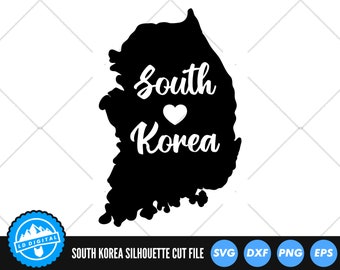 South Korea Map Svg - Etsy