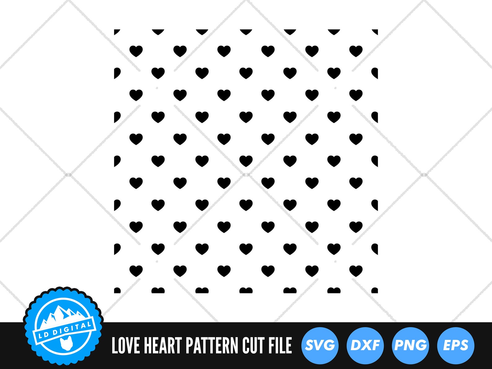 Love Heart Pattern SVG Files Seamless Heart Pattern Cut - Etsy