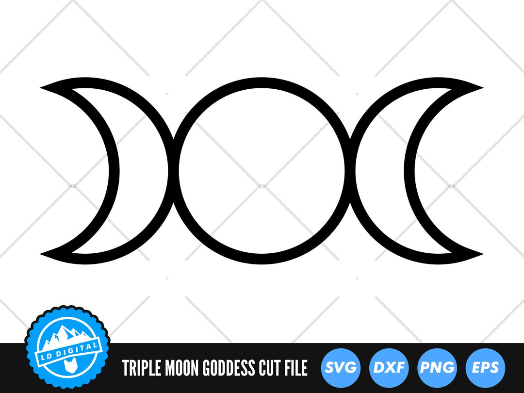 Triple Moon Goddess SVG Files | Wiccan SVG Cut Files | Pagan SVG Vector ...