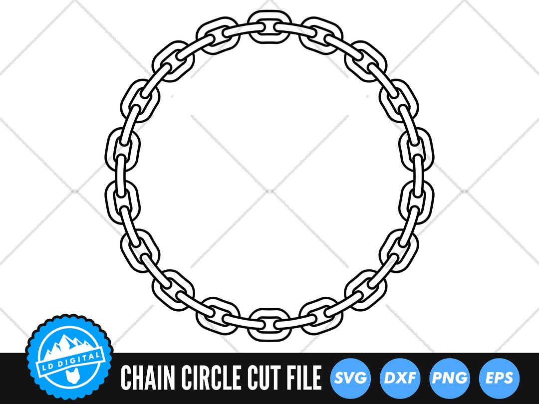 Chain Circle SVG Files | Chain Outline Cut Files | Chain Silhouette SVG ...