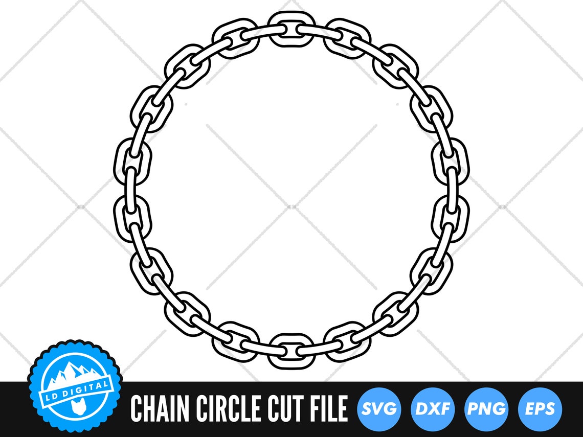 Chain Circle SVG Files Chain Outline Cut Files Chain - Etsy