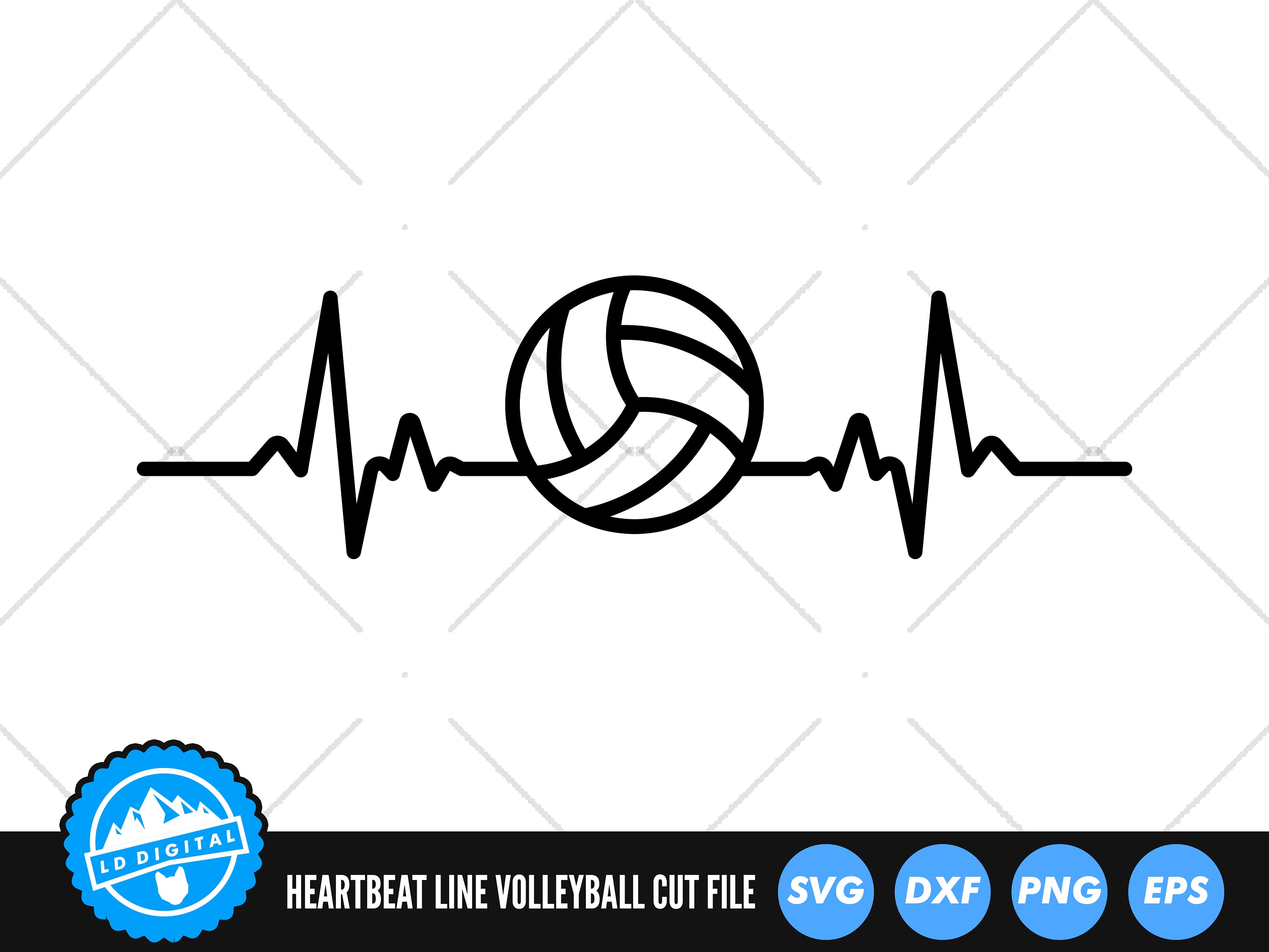 Heartbeat Line SVG Files Volleyball SVG Cut Files - Etsy Ireland