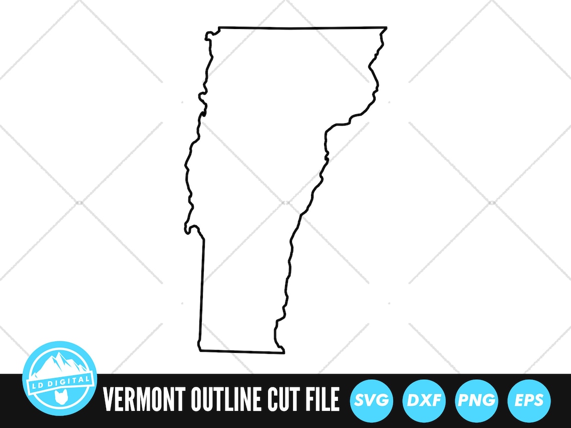 Vermont Outline SVG Files Vermont Cut Files United States - Etsy