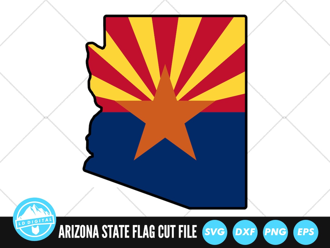 Arizona Map State Outline Flag SVG Files | Arizona Flag Cut Files ...