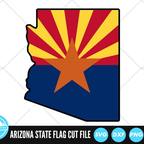 Arizona Map State Outline Flag SVG Files Arizona Flag Cut - Etsy
