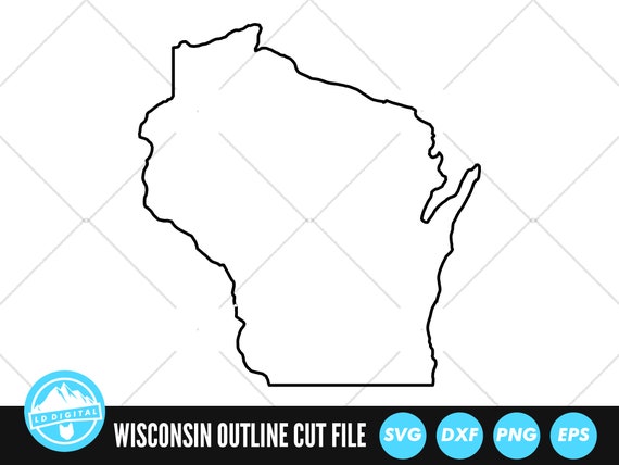 Wisconsin Outline SVG Files Wisconsin Cut Files United - Etsy