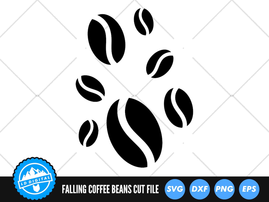 Falling Coffee Beans SVG Files | Coffee Beans Cut Files | Coffee Bean ...