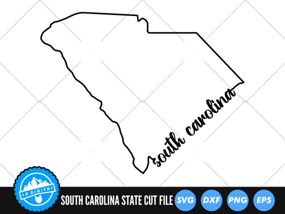 South Carolina Outline With Text SVG Files South Carolina - Etsy