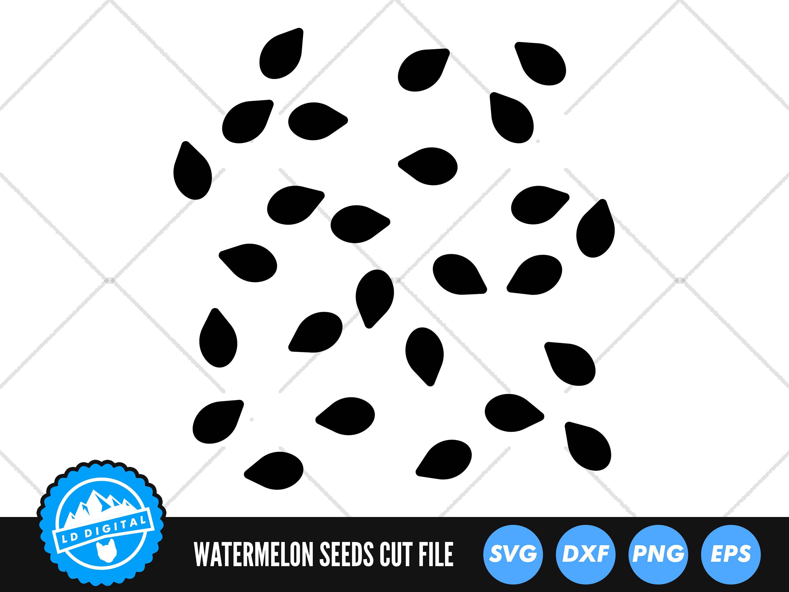 Watermelon Seeds SVG Files | Kawaii Fruit SVG Cut Files | Watermelon ...