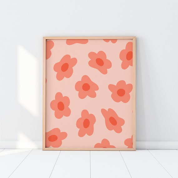 Groovy Flower Power 8x10 Digital Print pink - Etsy