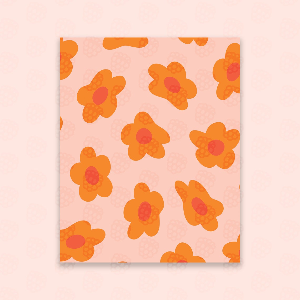 Groovy Flower Power 8x10 Digital Print pink and Orange - Etsy