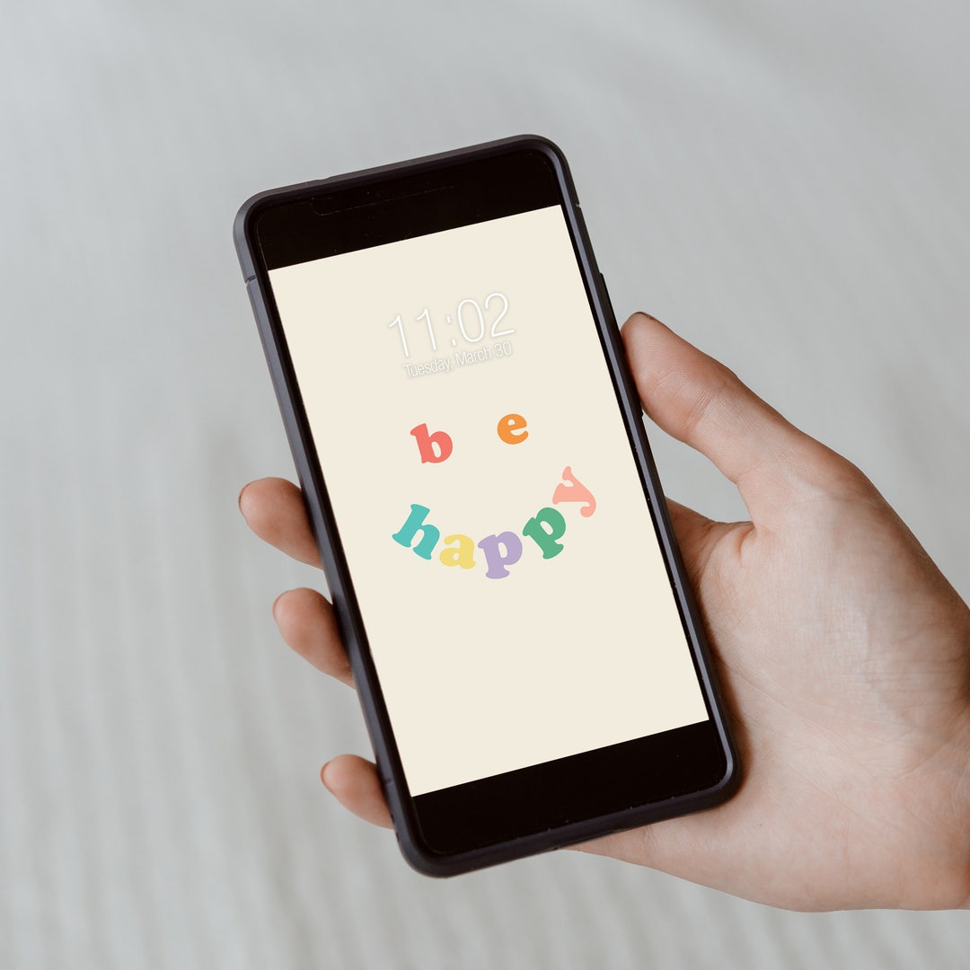 Be Happy Phone Wallpaper Download - Etsy