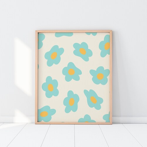 Groovy Flower Power 8x10 Digital Print pink and Orange - Etsy