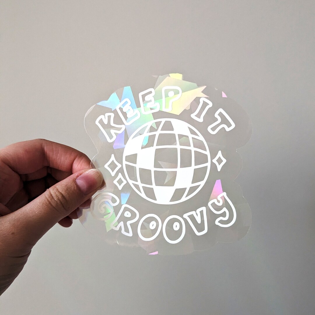 Disco "keep It Groovy" Suncatcher Sticker - Etsy