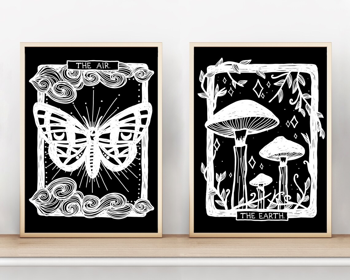 Moth and Mushroom Tarot Card Prints 8x10 Digital Art - Etsy Canada