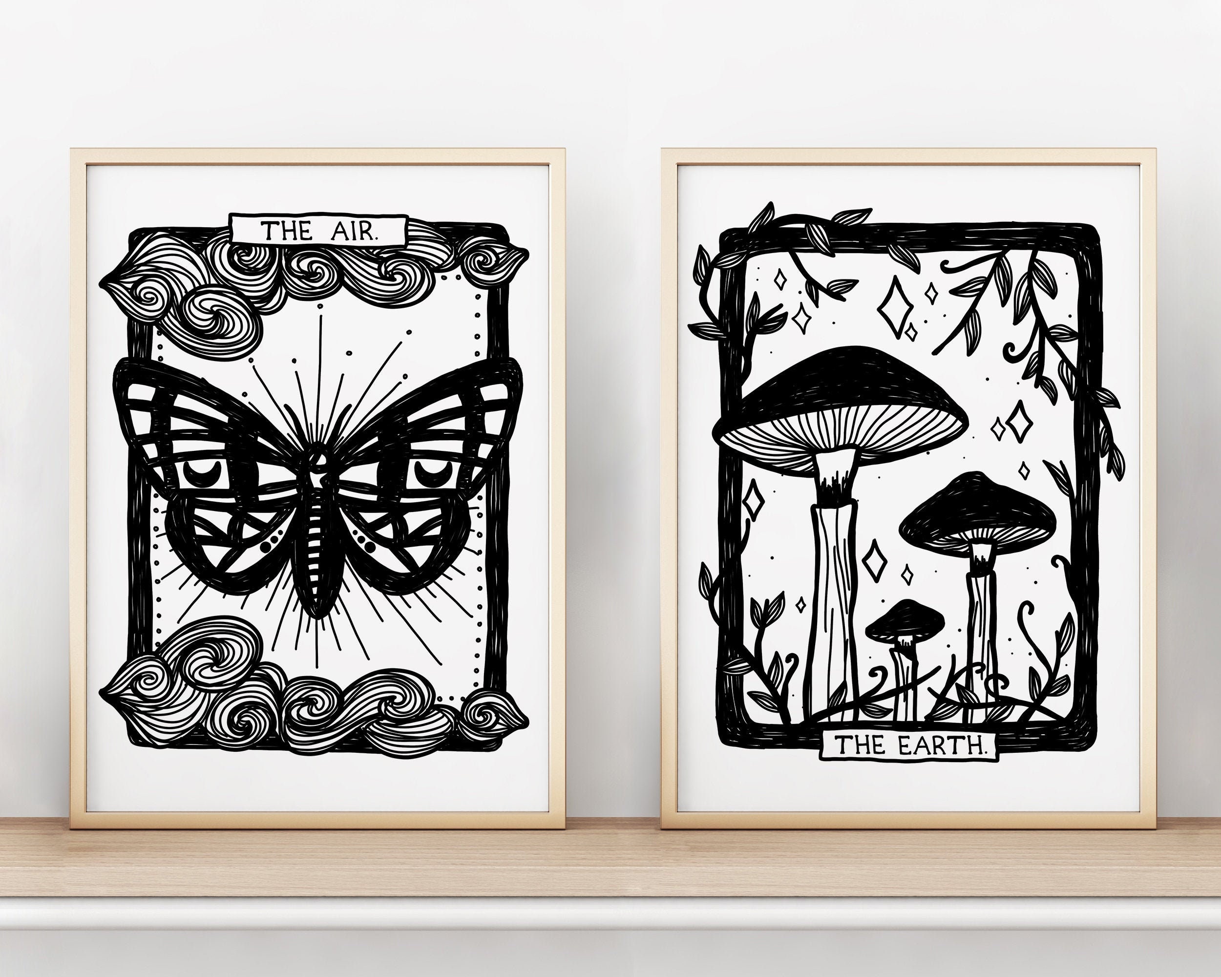 Moth and Mushroom Tarot Card Prints 8x10 Digital Art - Etsy Canada