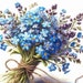 A Bouquet of Forget-me-nots, Digital Print, Wall Art, Watercolor ...