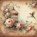 10 Digital Printable Papers, Floral Bird Cage, Digital Print, Wall Art ...