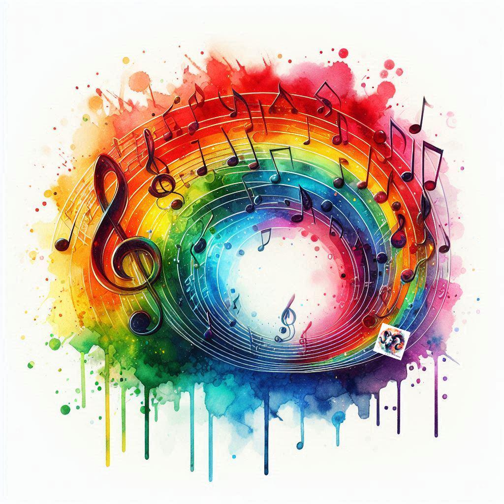 Watercolor Musical Notes Clipart Set: High-resolution JPG (digital ...