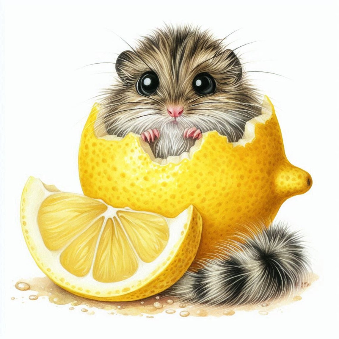 10 Watercolor Cliparts of a Jerboa in Its Peel, Digital Print, Wall Art ...