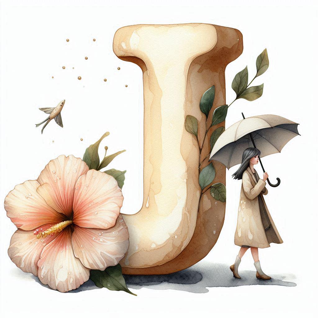 Watercolor English Alphabet in Pastel Colors With a Girl With an ...