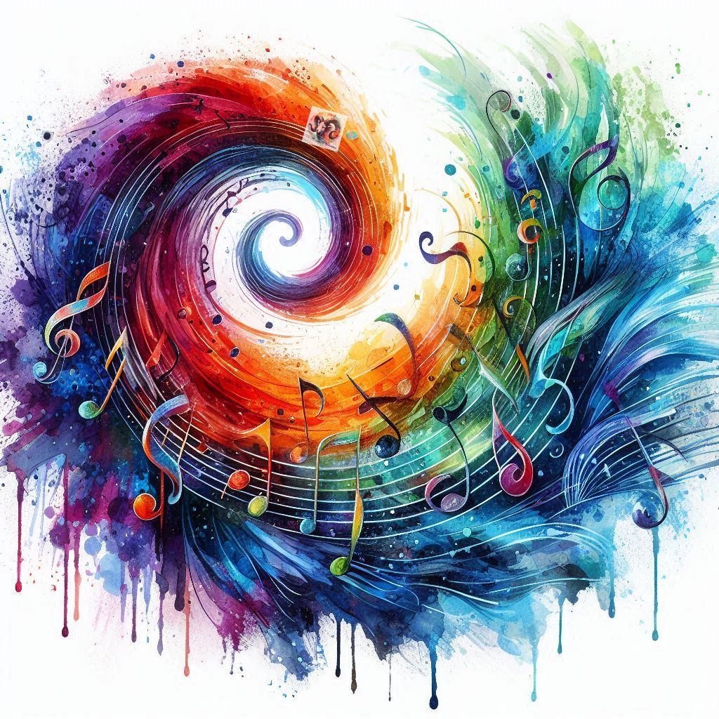 Watercolor Musical Notes Clipart Set: High-resolution JPG (digital ...