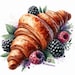 10 Watercolor Clip Art Images of Croissants Decorated With Fruit,jpg - Etsy